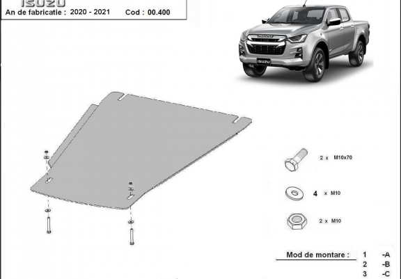 Steel gearbox guard for Isuzu D-Max (2020-2026)